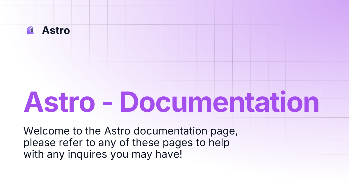 Astro - Documentation | Astro